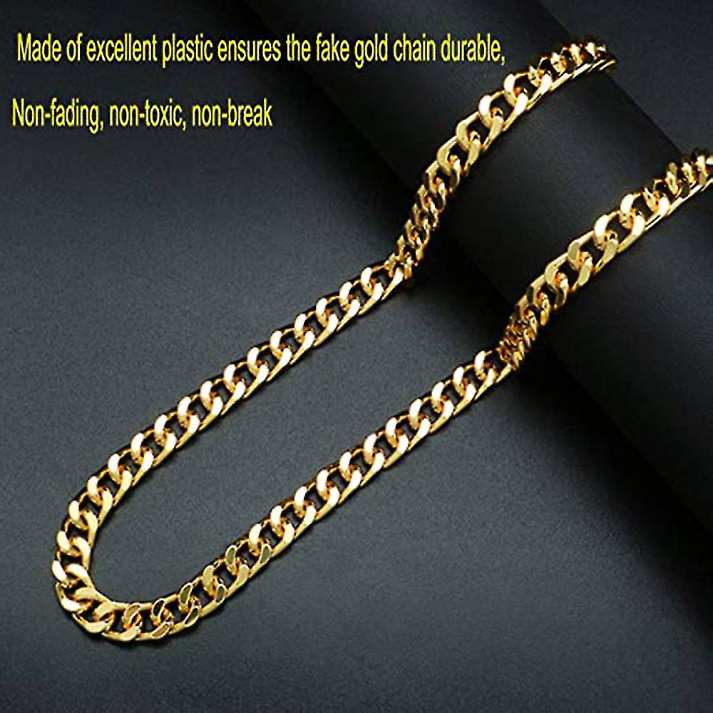 Men Chunky Necklace, Rapper Fake Gold Chain 90s Hip Hop Fake Gold ...