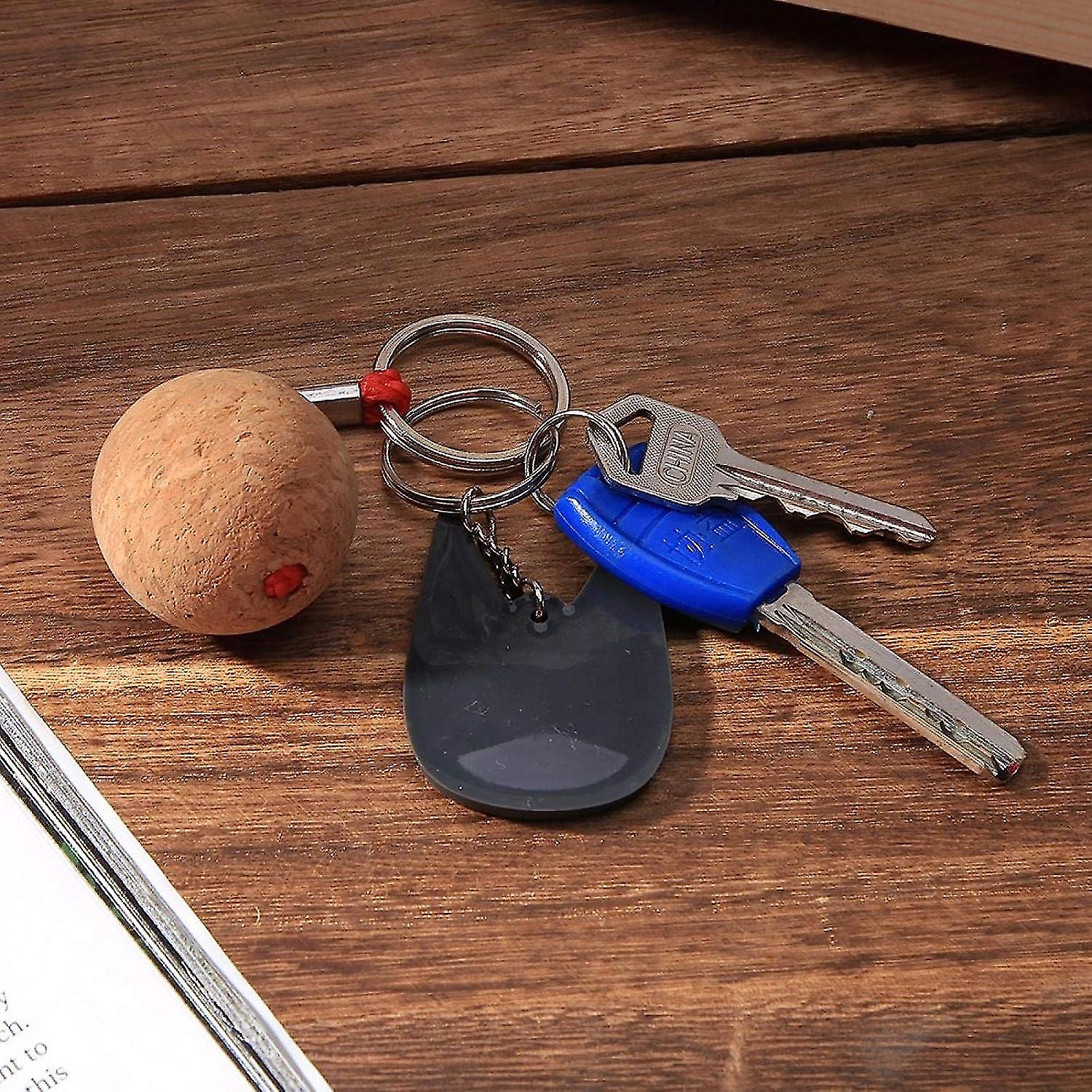 Floating Keyring, Floating Cork Keyring, 2pcs 35mm Wooden Ball Key Ring ...