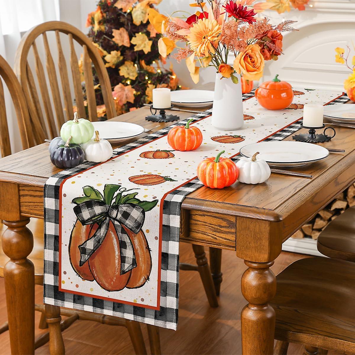 Fall Table Runner, Fall Decorations For Home Pumpkin Fall Runner For ...
