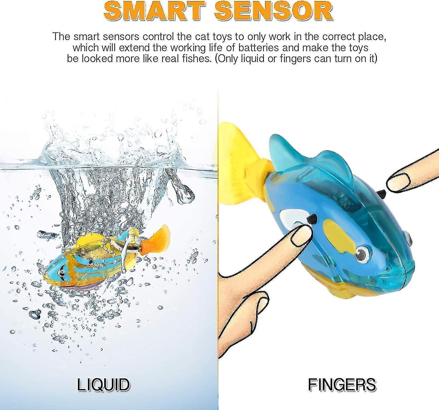 3pcs Robo Fish For Cats, Robot Fish Cat Toy, Interactive Robot Swimming ...