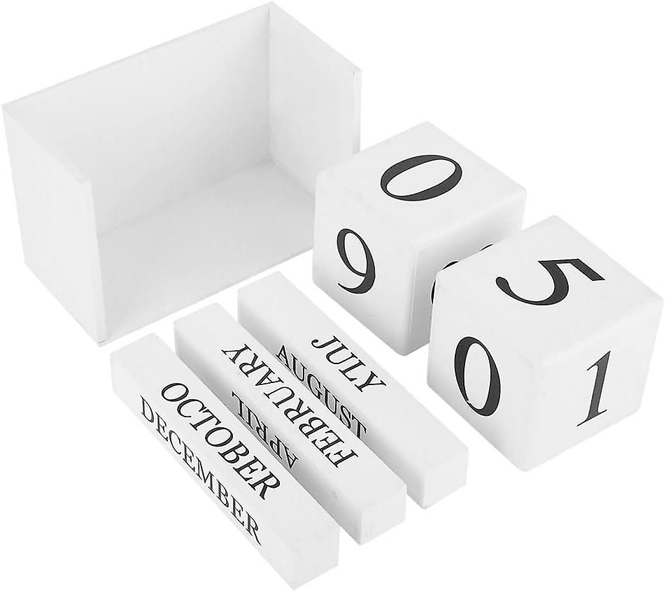 Block Calendar for Desk,Chic Blocks Desktop Perpetual Calendar, Vintage ...