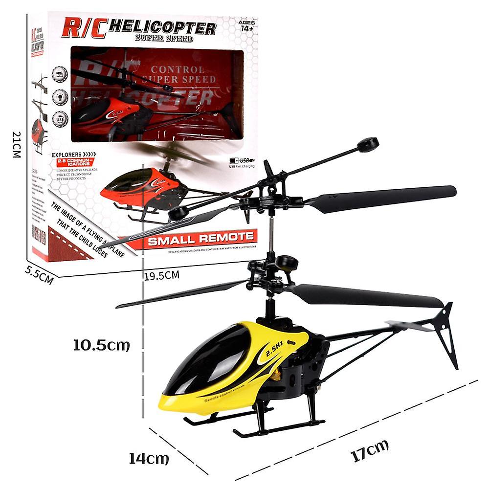 2 Channel Mini RC Helicopter with Lights - USB Charging, Remote Control ...