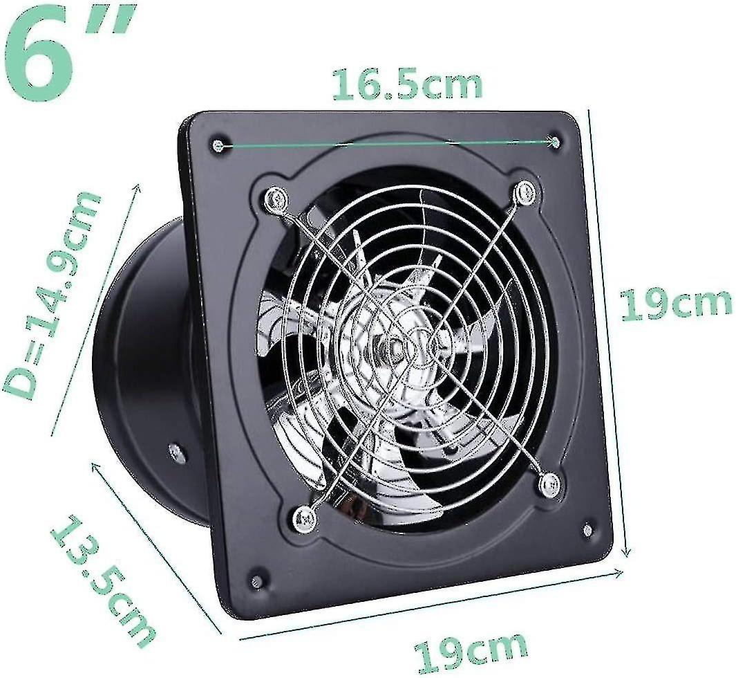 150mm Duct Exhaust Fan 600m/h Aerator Metal Wall Mounted Air Extractor ...