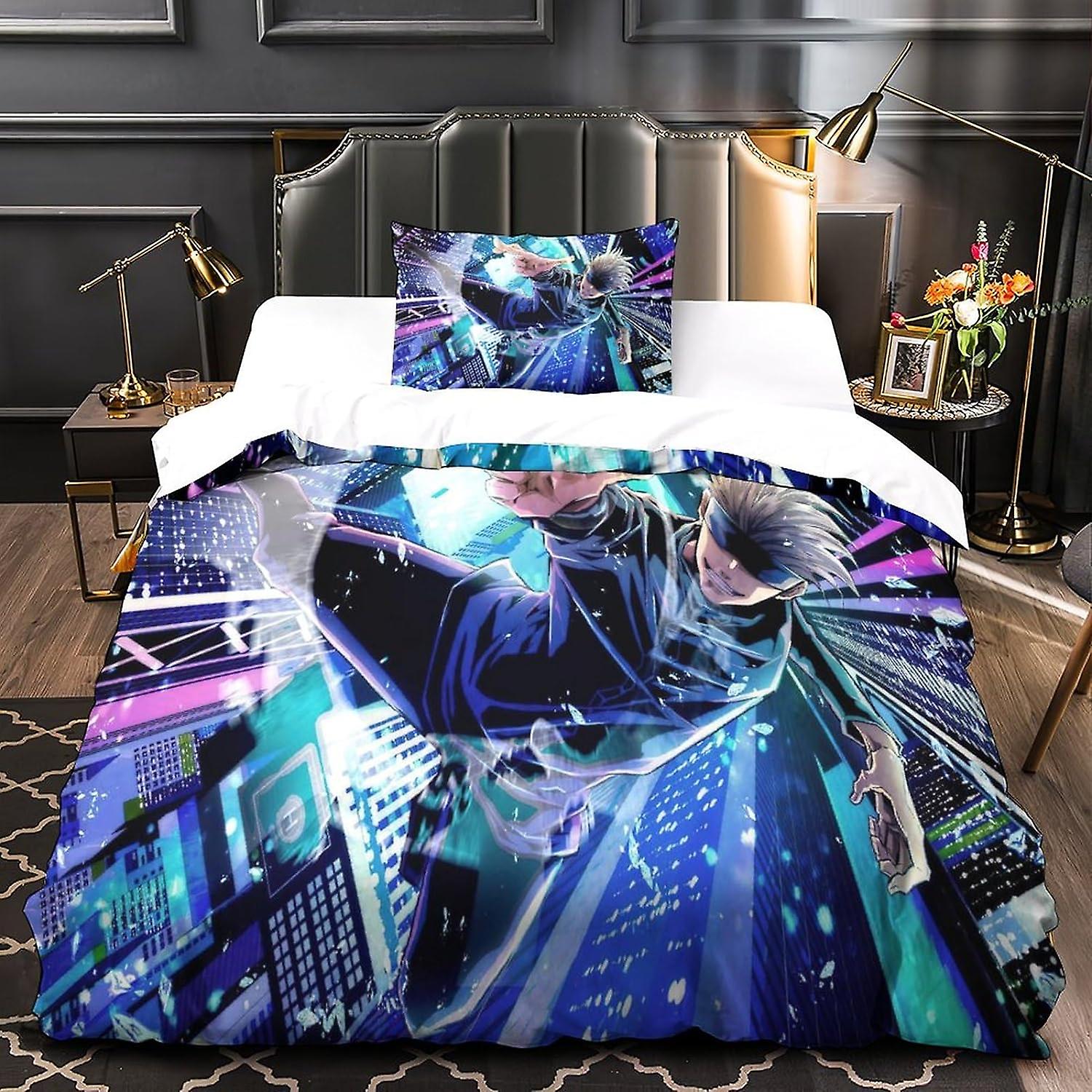 Anime Satoru Gojo Bedding Duvet Cover Set Soft Microfiber Jujutsu ...