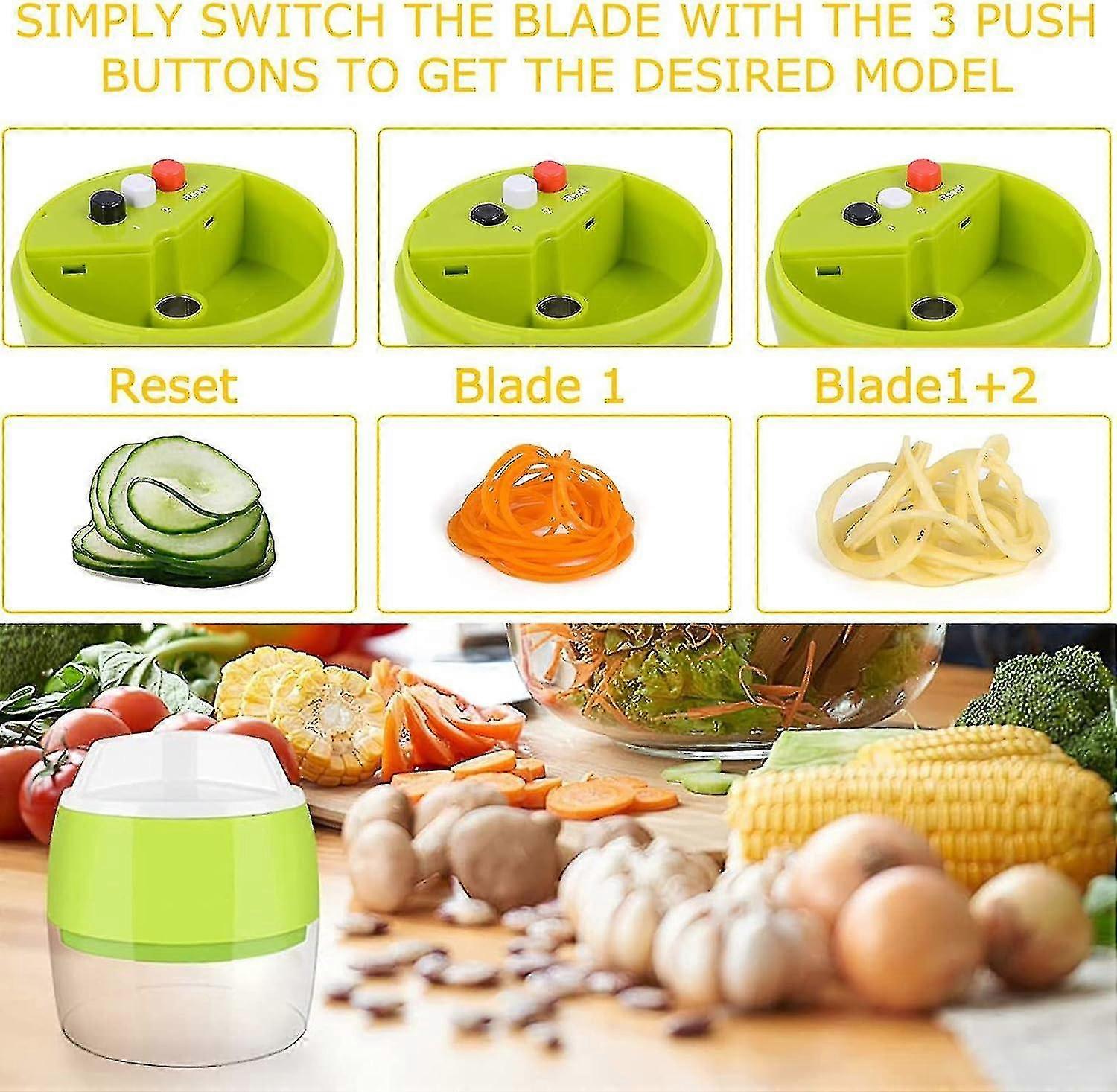 Spiral Vegetable Cutter, 3 In 1 Vegetable Spaghetti Spiralizer ...
