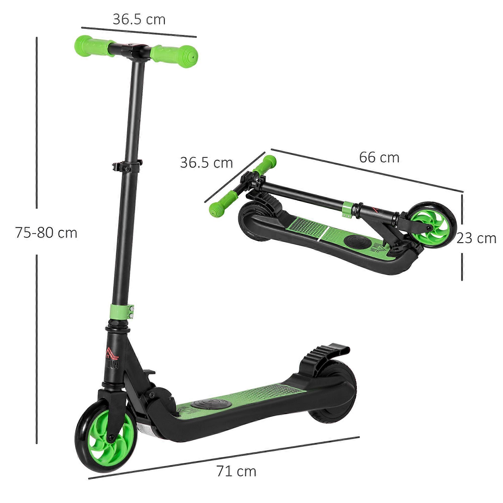 HOMCOM Folding Electric Scooter with Rear Wheel Brake, Green | Fruugo UK
