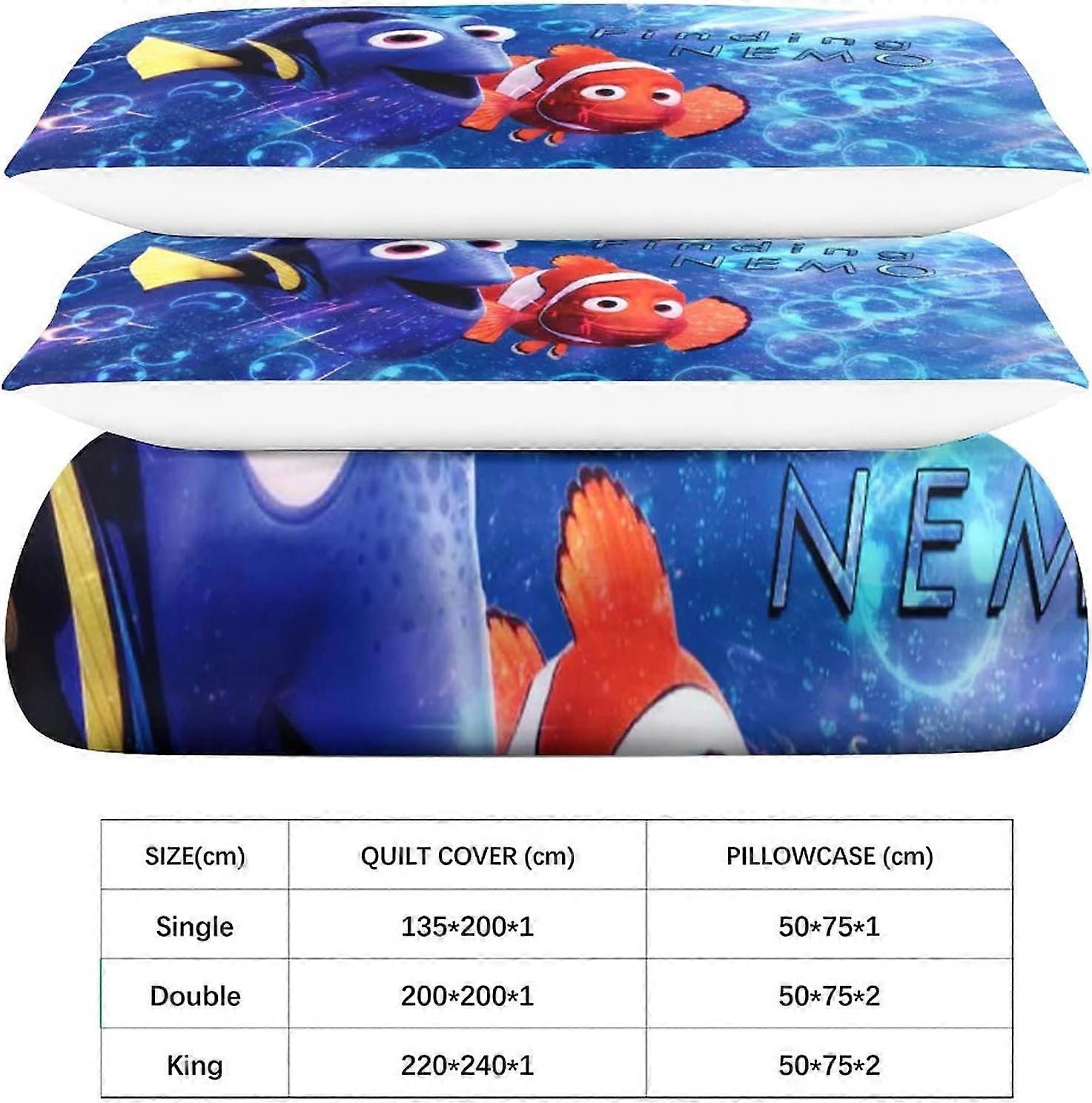 Finding Nemo Bedding Set Duvet Cover 3D, Printed 3 Pieces, Microfiber ...