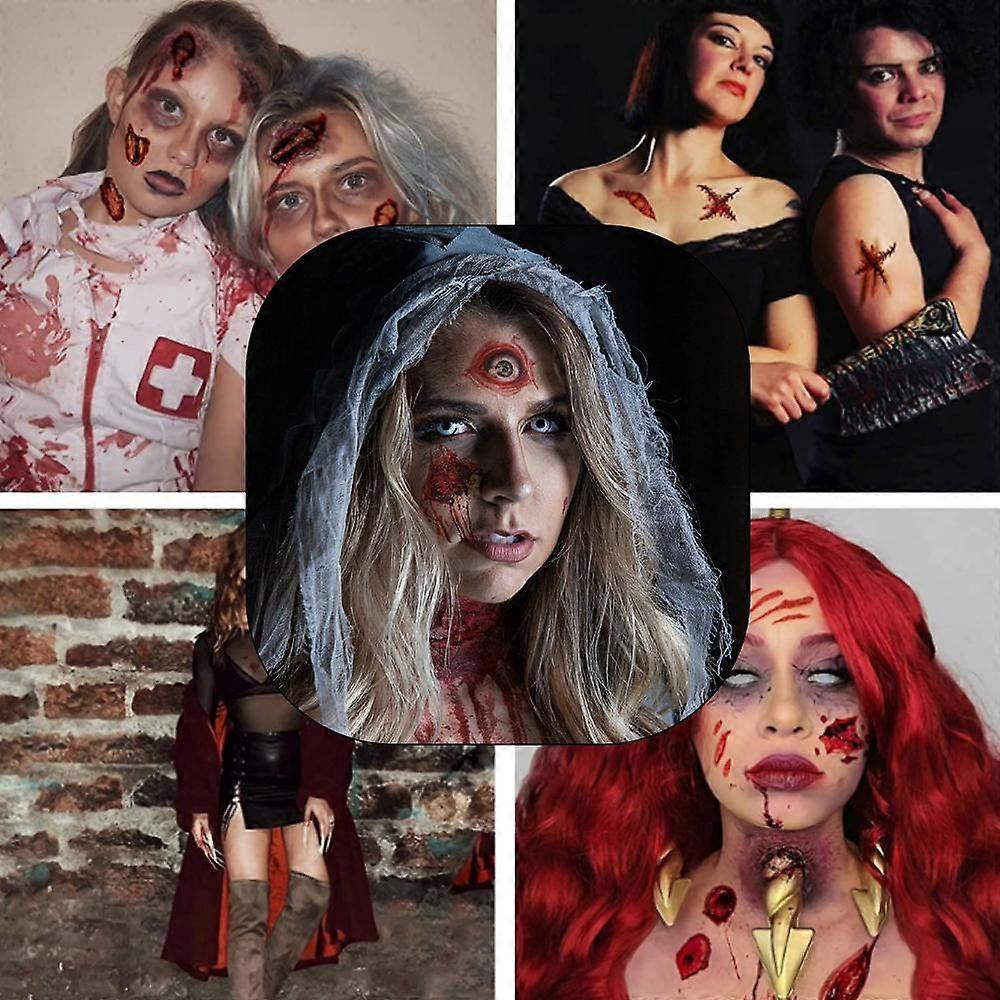 Fake Bloody Wound,Waterproof Temporary Tattoos Sticker for Halloween ...