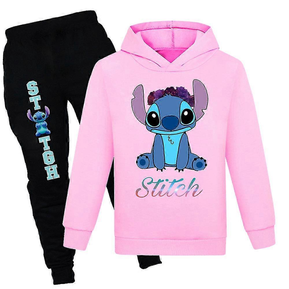Kids Lilo And Stitch Hoodie Long Sleeve Tracksuit Set Sweatshirt Tops ...