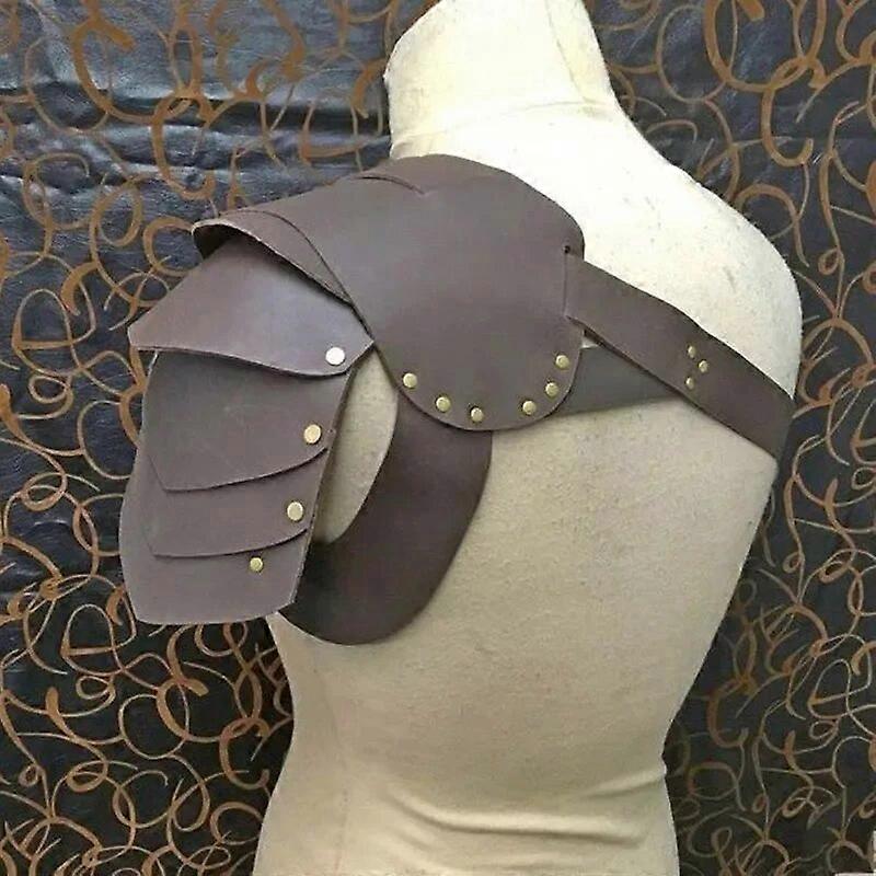 Medieval Viking Knight Single Shoulder Armor PU Leather Pauldrons Roman ...