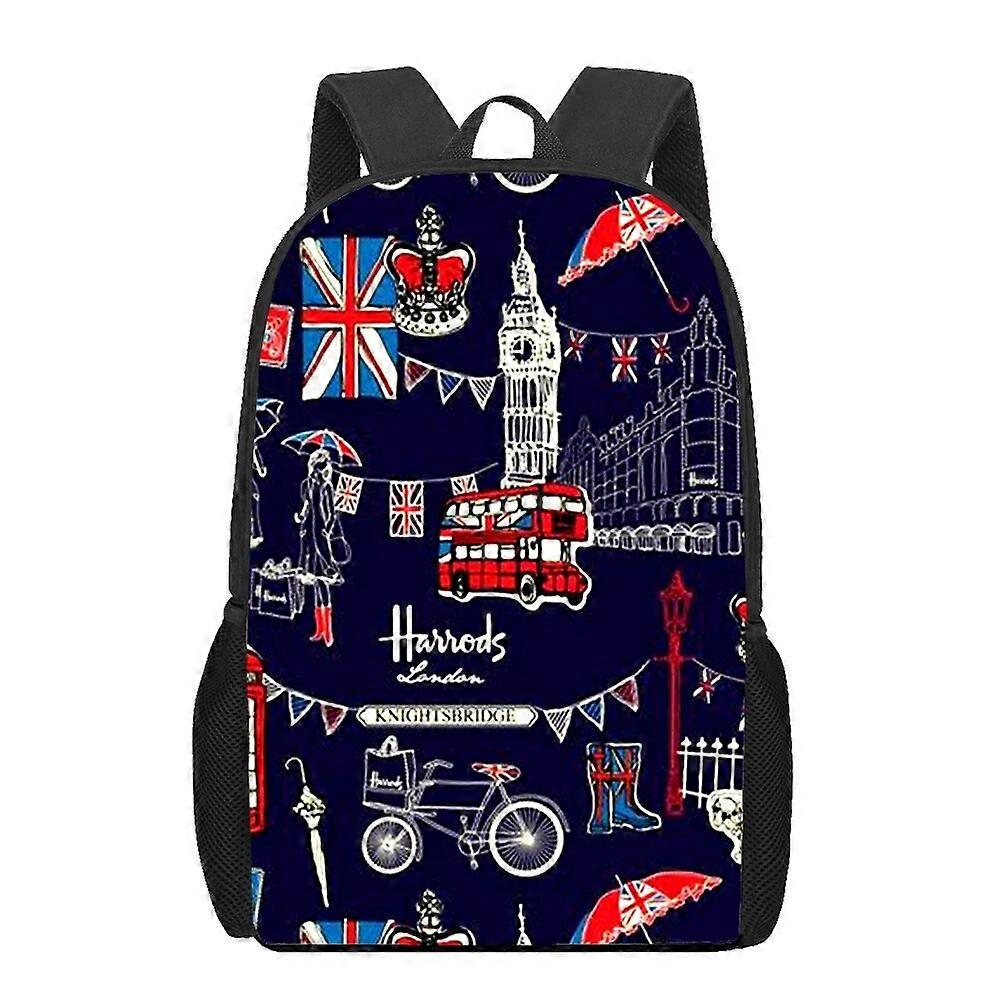 Cartoon England I Love London School Bag for Teenager Boys Girls Large ...
