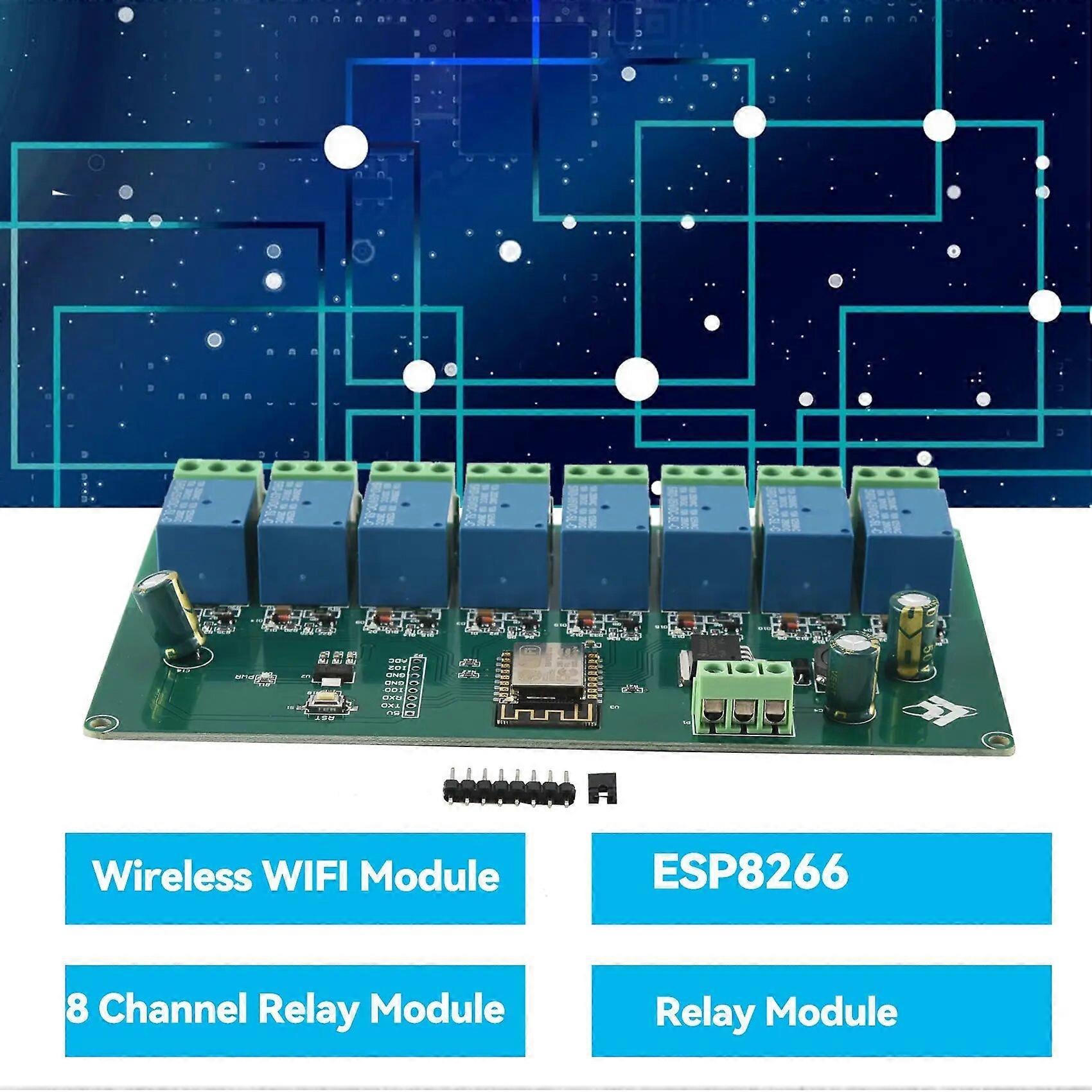 ESP8266 WIFI 8 Channel Relay Module ESP-12F Development Board Power ...