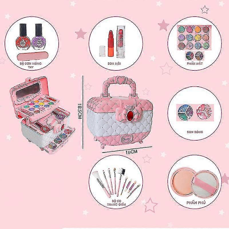 Children Makeup Cosmetics Playing Box Princess Makeup Girl Toy Play Set ...