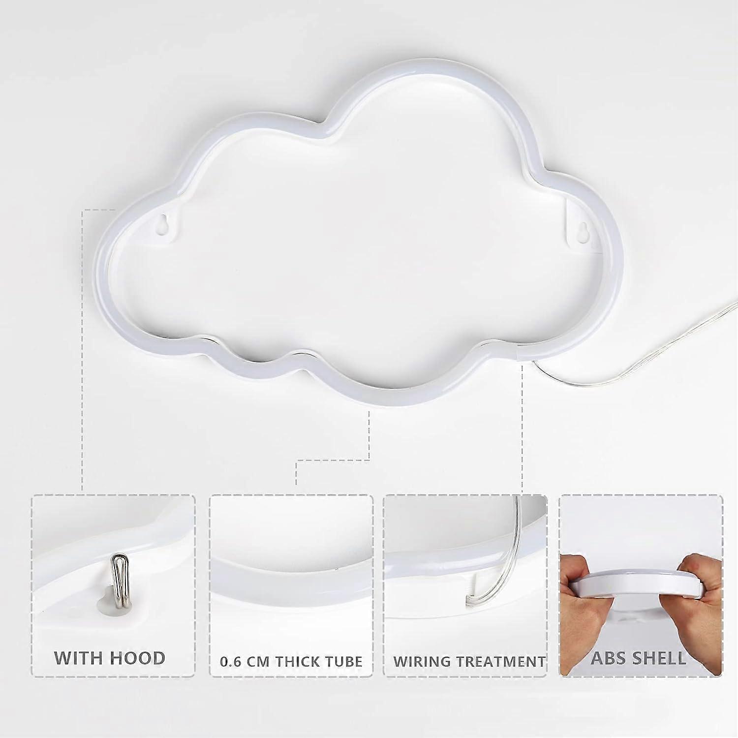 Cloud Neon Sign, LED Cloud Neon Signs for Wall Decor, Battery or USB ...