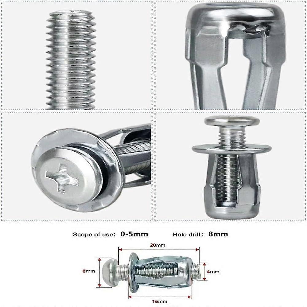 Petal Nut - Hollow Metal Wall Nuts for Hollow Wall Iron (M6 x 25, Pack ...