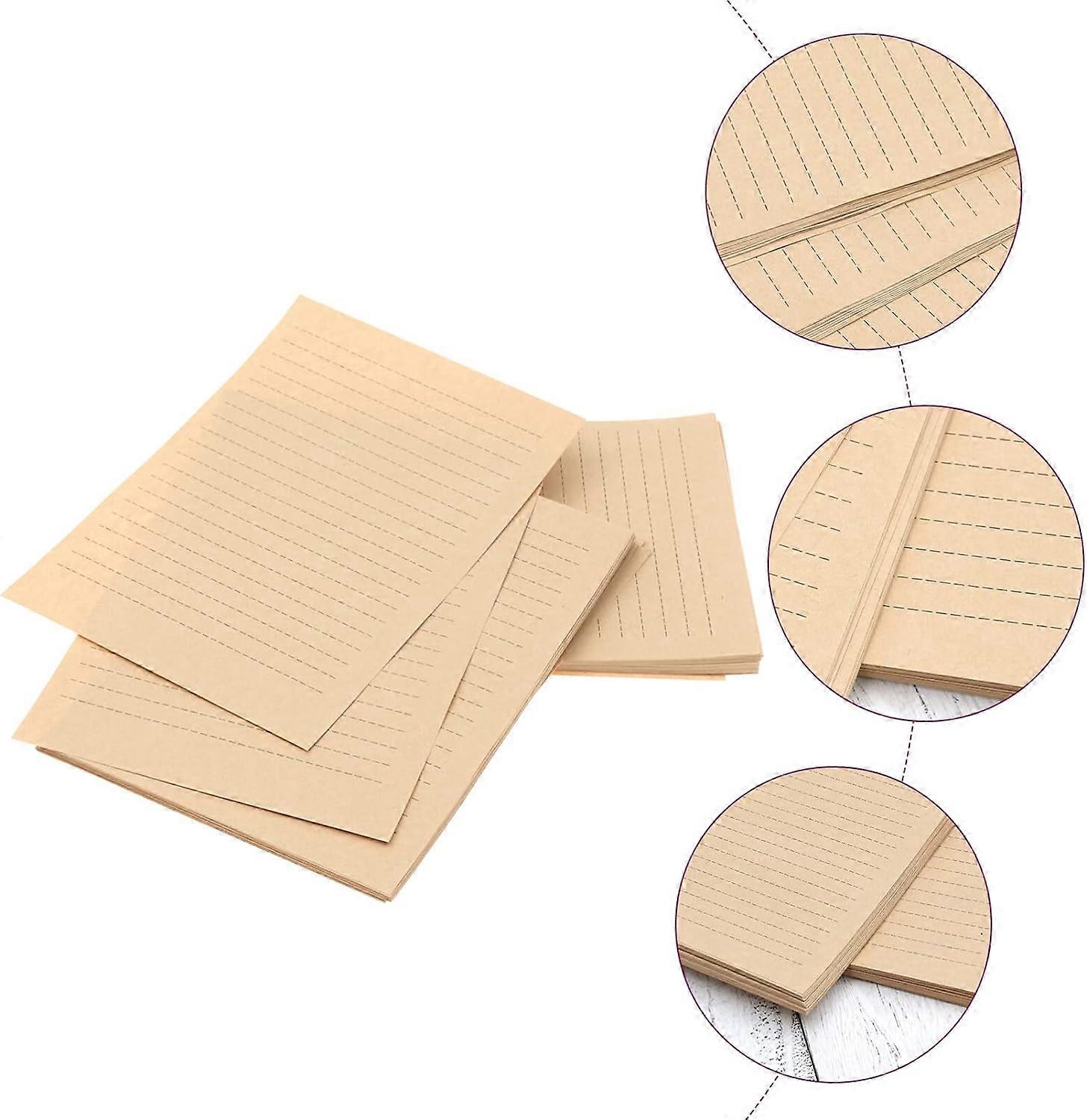 100 Sheets Vintage Writing Paper A5 Blank Stationery Paper Brown Lined ...