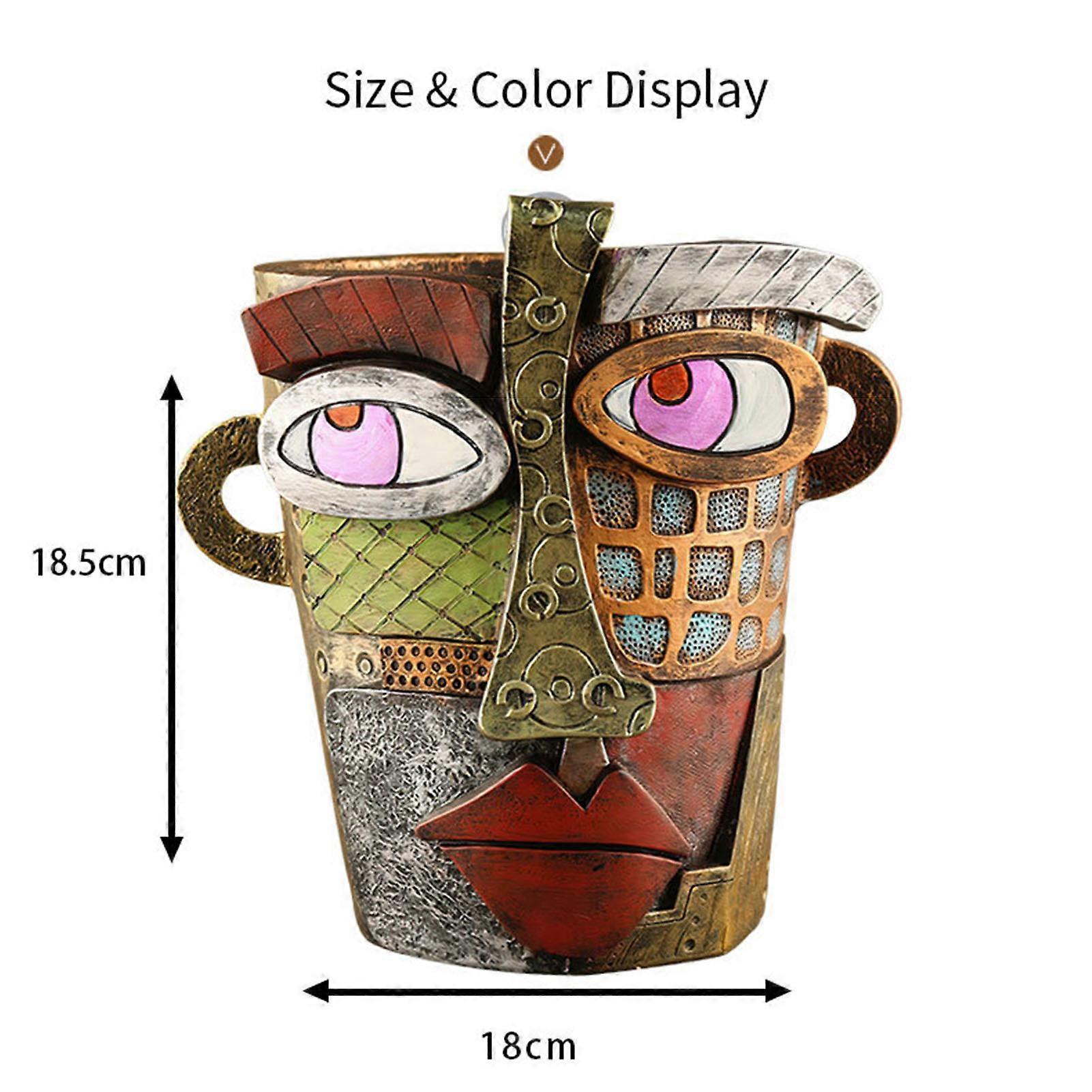 Picasso Abstract Art Face Flower Pot, Retro Home Dcor Planter Pots ...