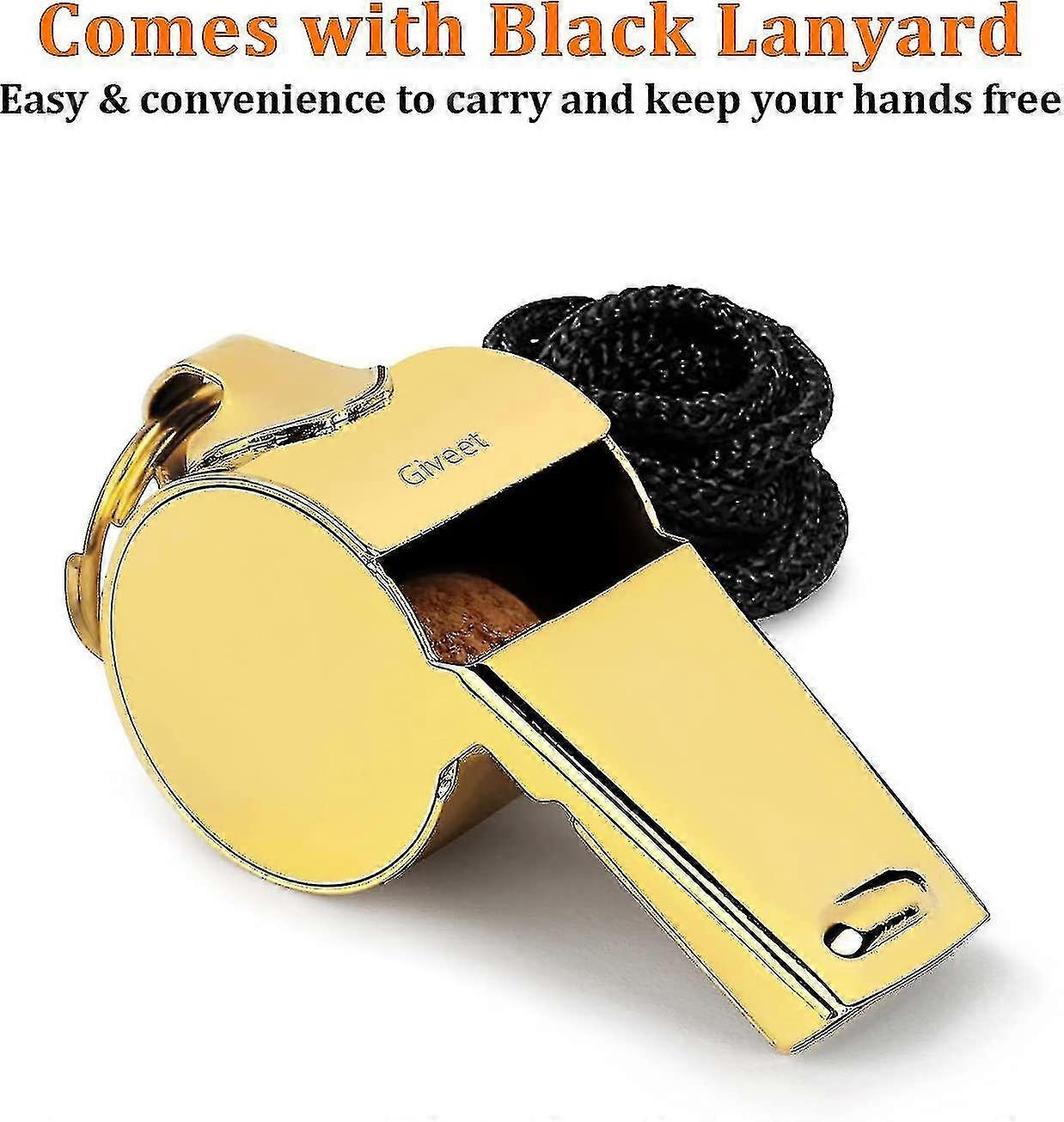 Metal Whistle With Lanyard, Stainless Steel And Durable, Extra Loud ...