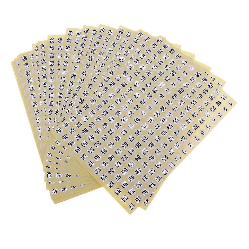 15 Sheets Round Sticky Numbered Labels 1-102 Self Adhesive Numbers ...