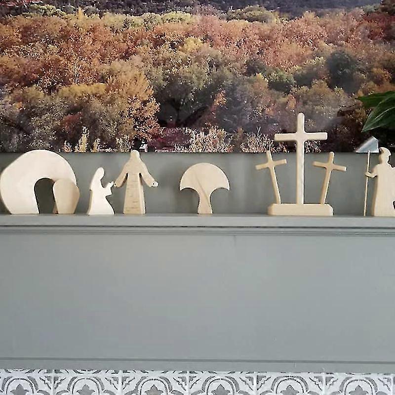 Easter Ornament Resurrection Scene Wooden Statue Home Decor TW | Fruugo UK