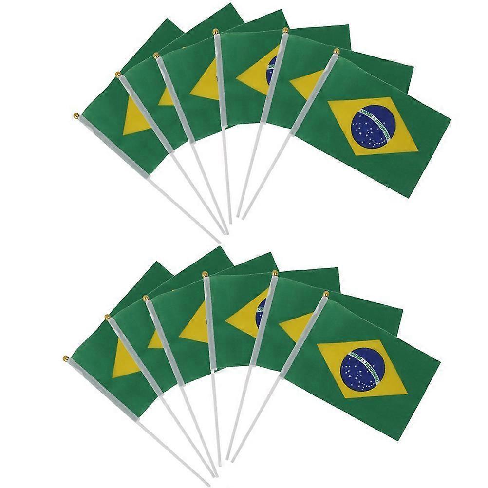 12 Pcs Brazil Flag Brazil Brazilian Flag International World Stick Flag ...