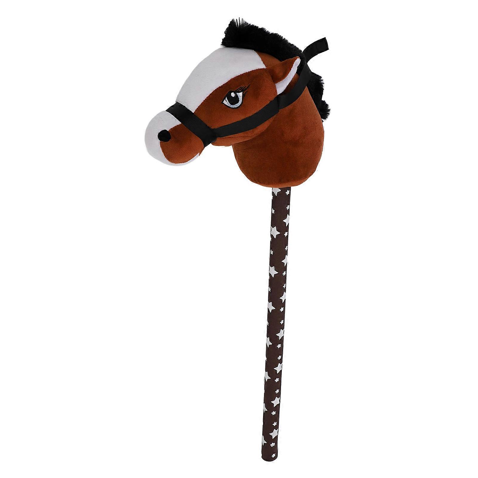 Stick Horse Plush with Neighing Galloping Sounds Pony Horseback Riding ...