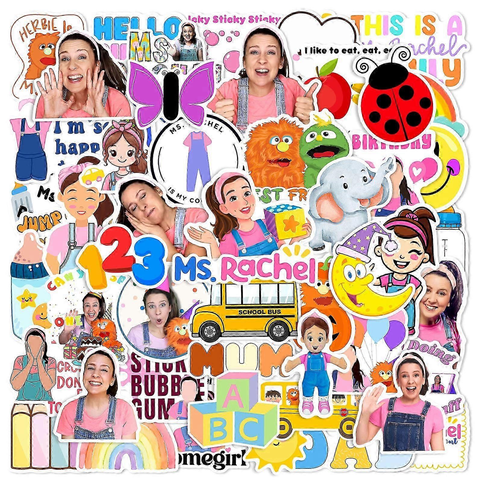 50pcs Ms Rachel Stickers For Early Childhood Learning Water Bottle ...