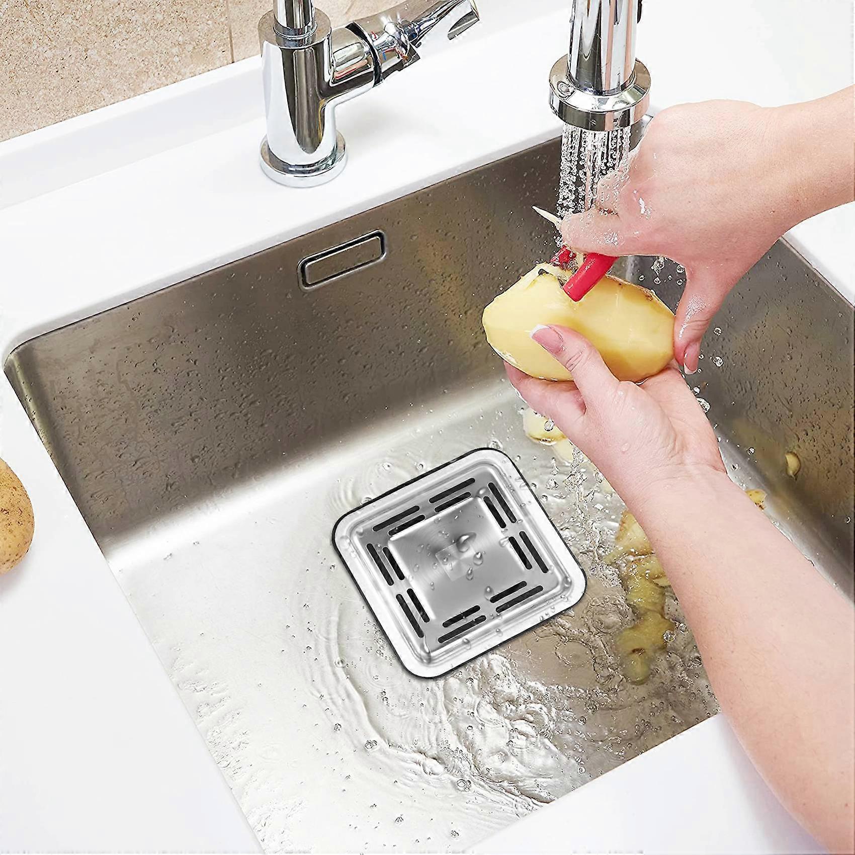 Stainless Steel Square Sink Strainer Plug Kitchen Sink Drain Mesh ...