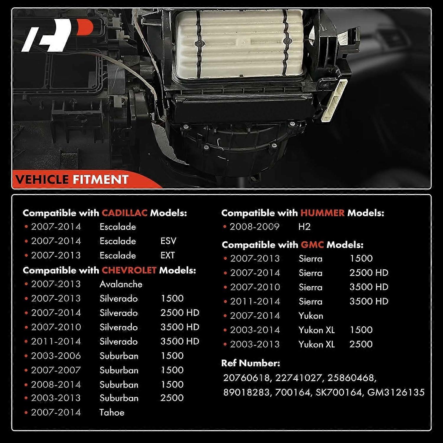 HVAC Blower Motor with Fan Cage for Chevy Silverado Tahoe GMC Yukon ...