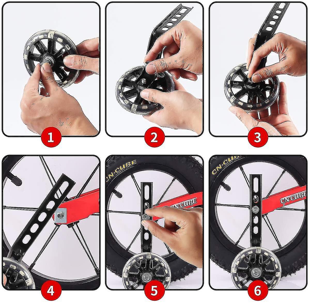Bicycle Training Wheels For Kids, Black Bike Stabilizers Support Wheels ...
