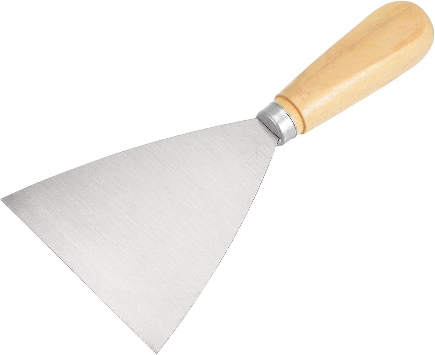 sourcing map Spatula Plaster Knife Carbon Steel Scraper Wood Handle for ...