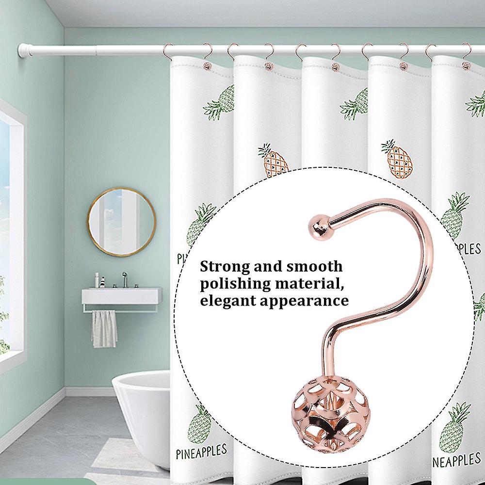 Gold Shower Curtain Hooks Rings,set Of 12 Decorative Shower Curtain ...