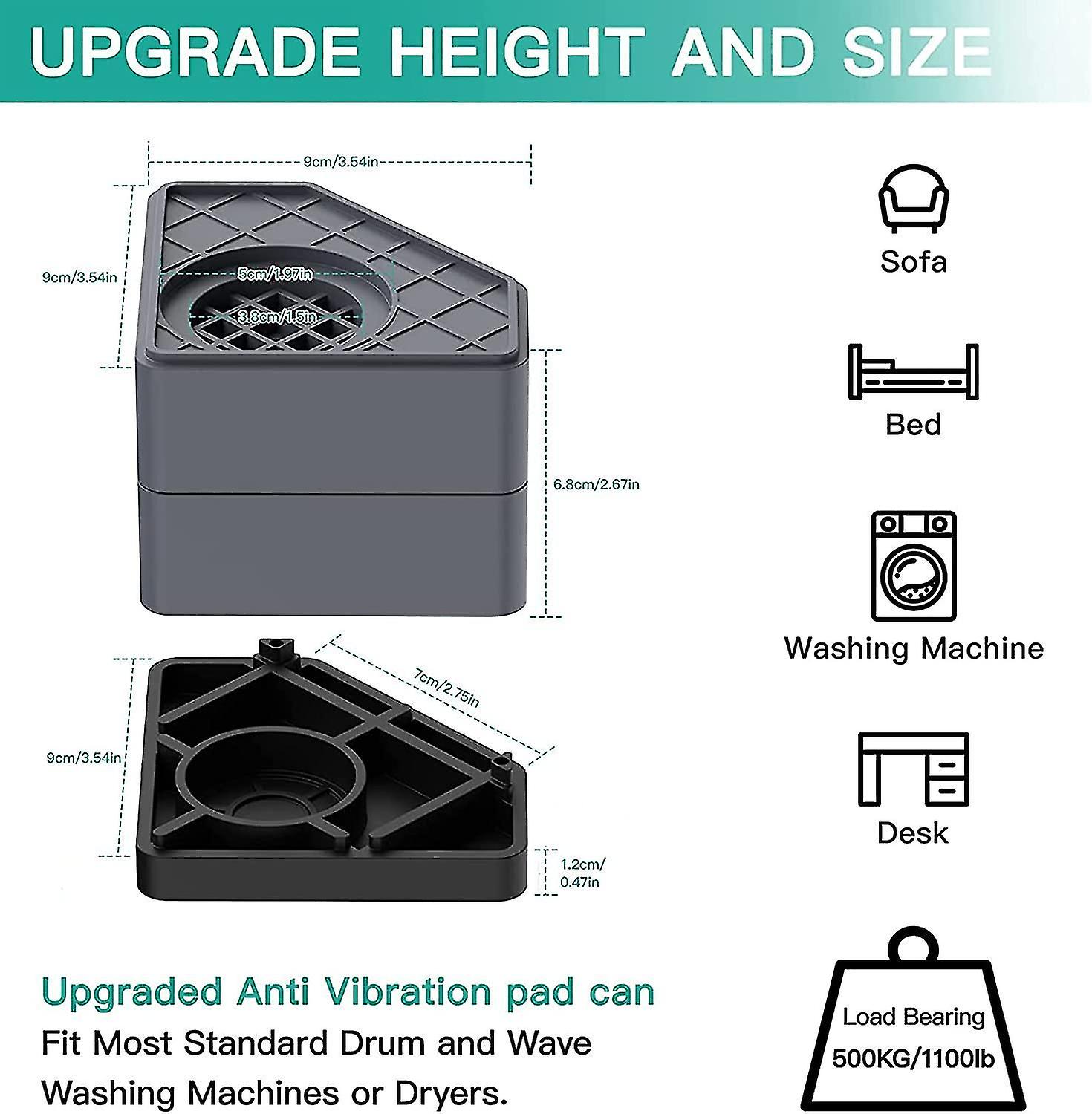 Anti Vibration Pads For Washing Machine, 4 Pcs Washer & Dryer Shock And ...