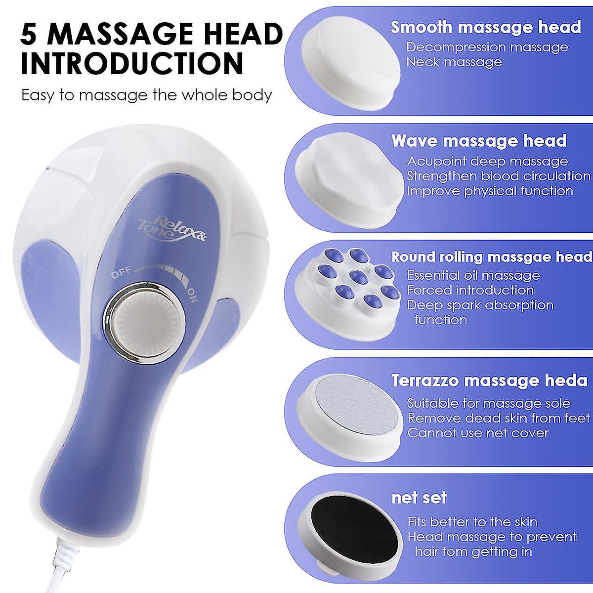 5 Headers Spin Body Massager Relax Spin Tone Slimming Lose Weight Burn ...