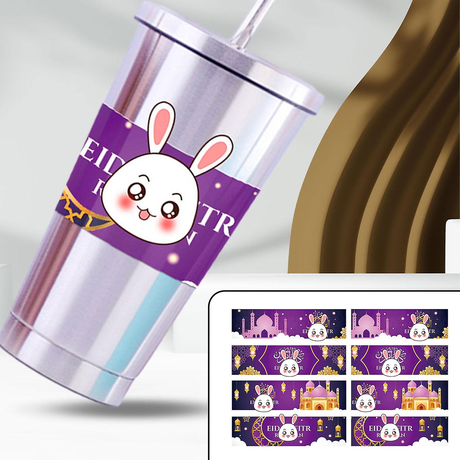 8 Pieces Eid Mubarak Water Bottle Stickers Ramadan Islamic Decorative ...