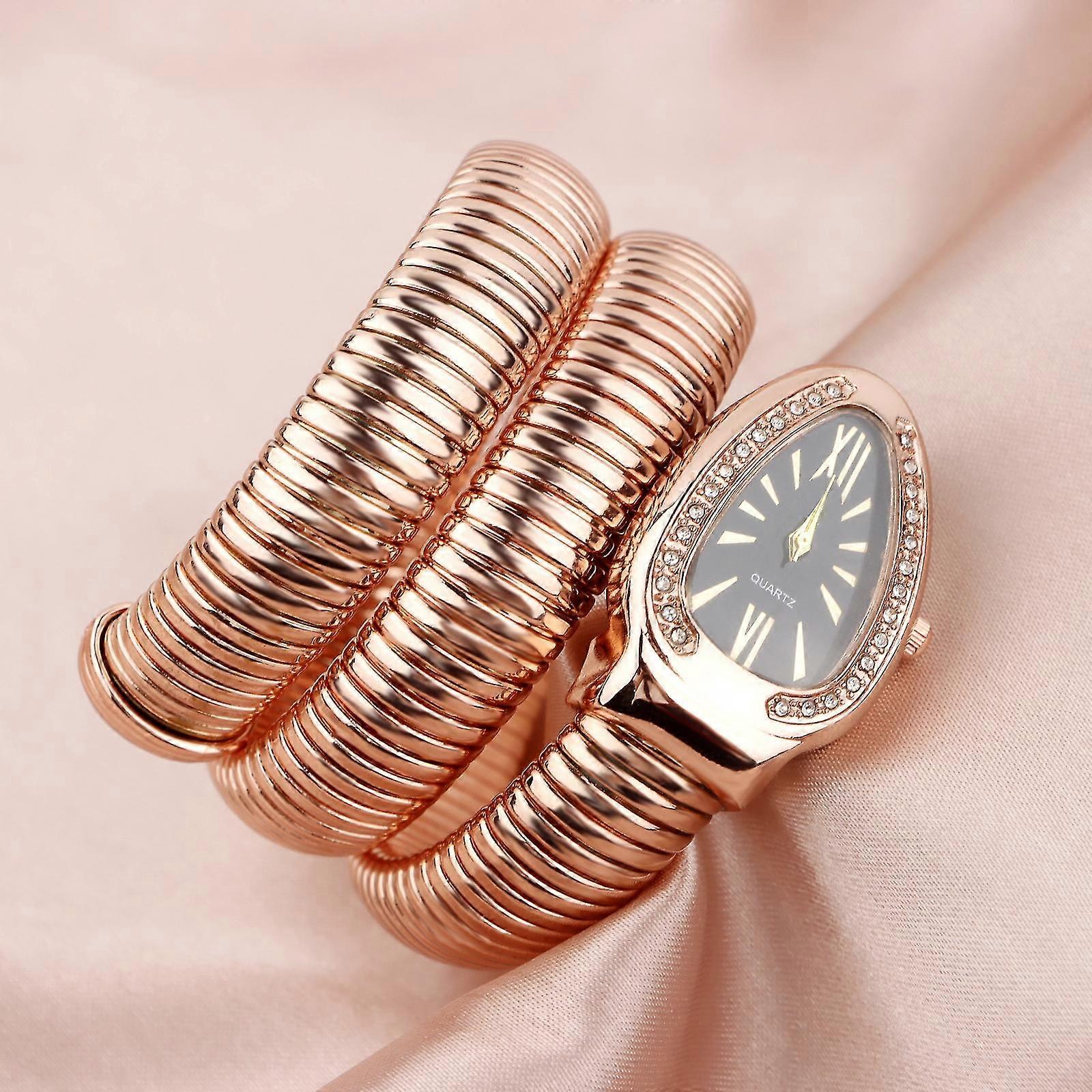 Women's Watches Snake Shape Bracelet Wrist Watch For Women Steel Quartz ...