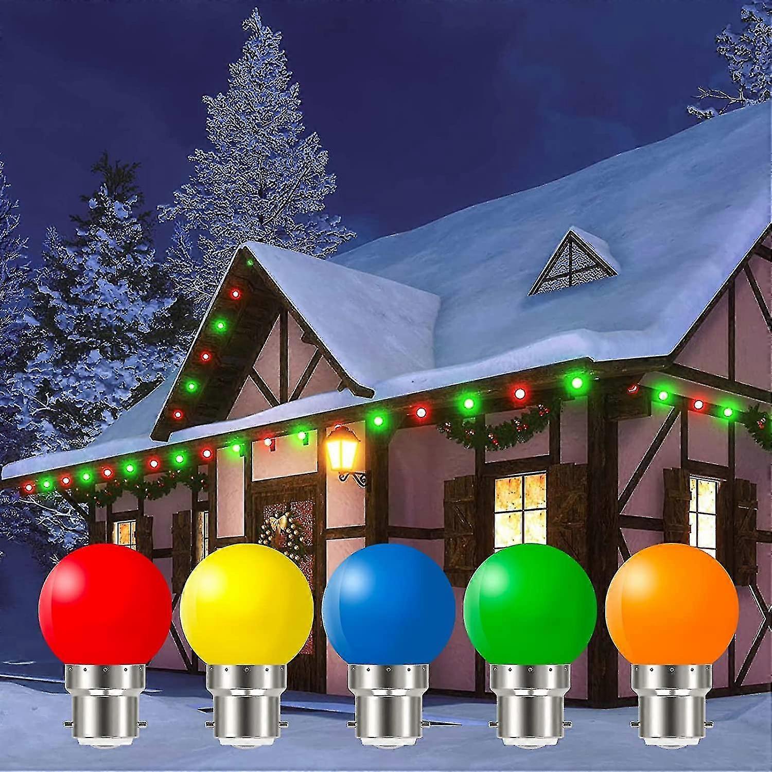 20 Pack B22 Bayonet Coloured Led Light Bulbs 1w G45 Light Bulbs Led ...