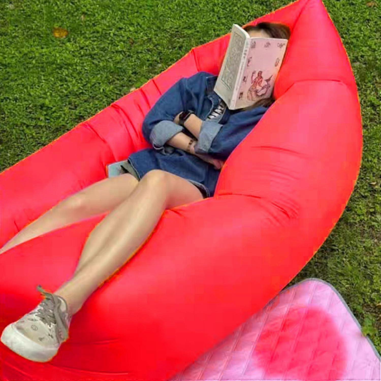 Inflatable Lounger Air Sofa, Inflatable Sofa Bed Camping Chair, Portable Lazy Sofa Air Chair for ...