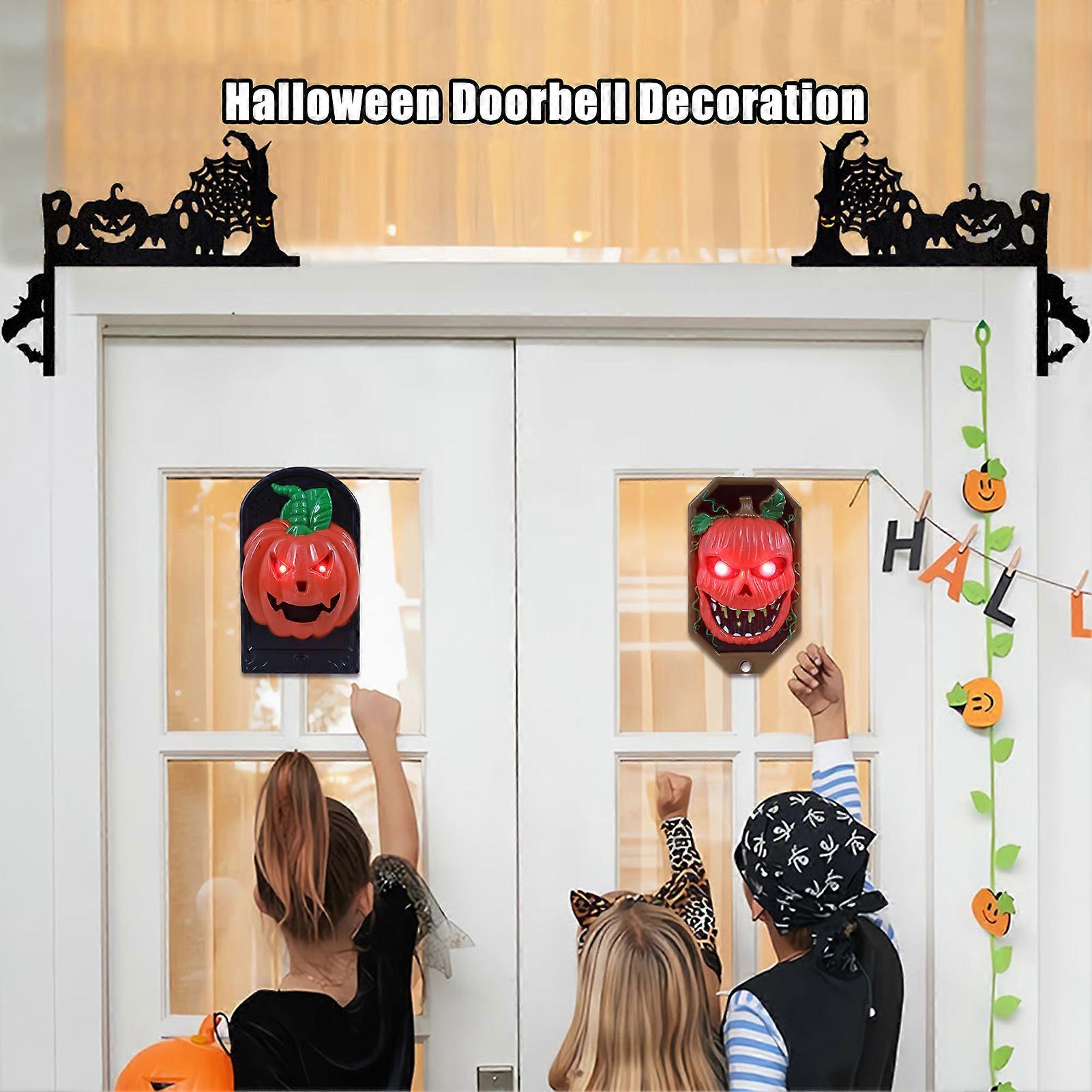 Halloween Skull Doorbell Animated Skeleton Pumpkin Witch Door Bell with ...