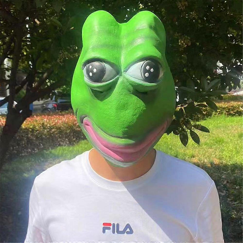 Cartoon Pepe The Sad Frog Mask Cosplay Realistic Halloween Bar Funny ...