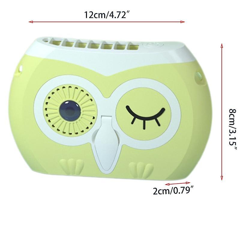 Cartoon owl fan for outdoor personal necklace fan rechargeable cordless ...
