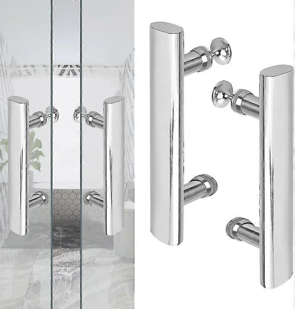 2 Pcs Shower Door Handle Stainless Steel 145mm Hole To Hole Center ...