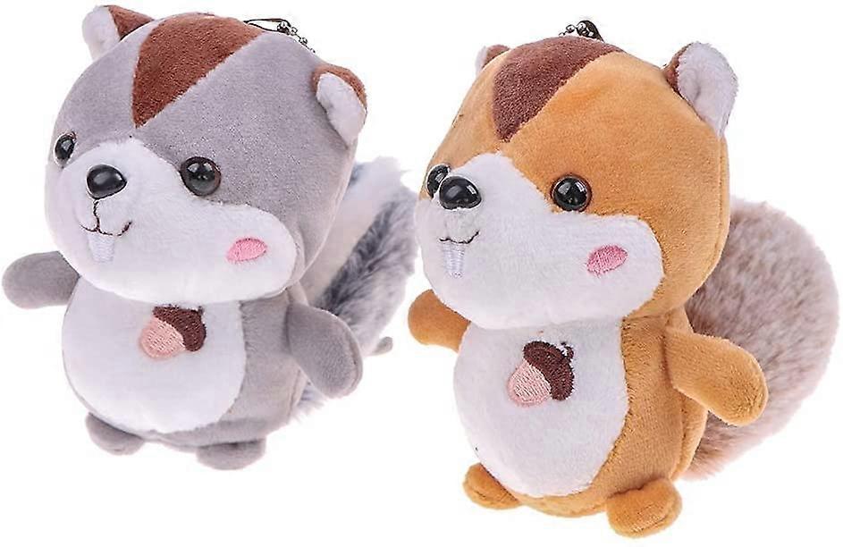3PCs Mini Cute Squirrel Plush Toy Decorations Oversized Tail Squirrel ...
