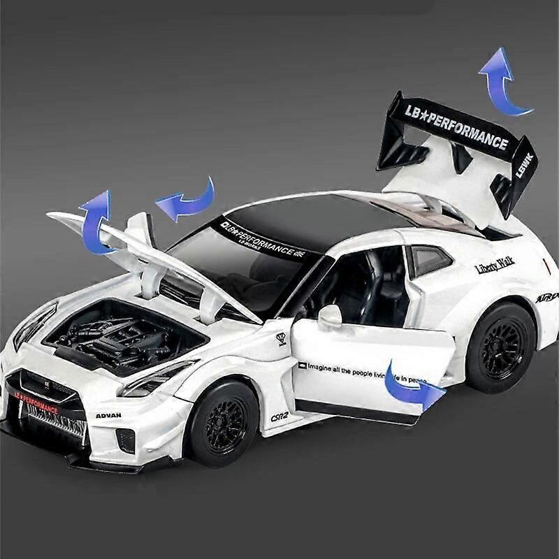 1:32 Skyline Ares Nissan GTR CSR2 Alloy Sports Car Model Diecast Metal ...