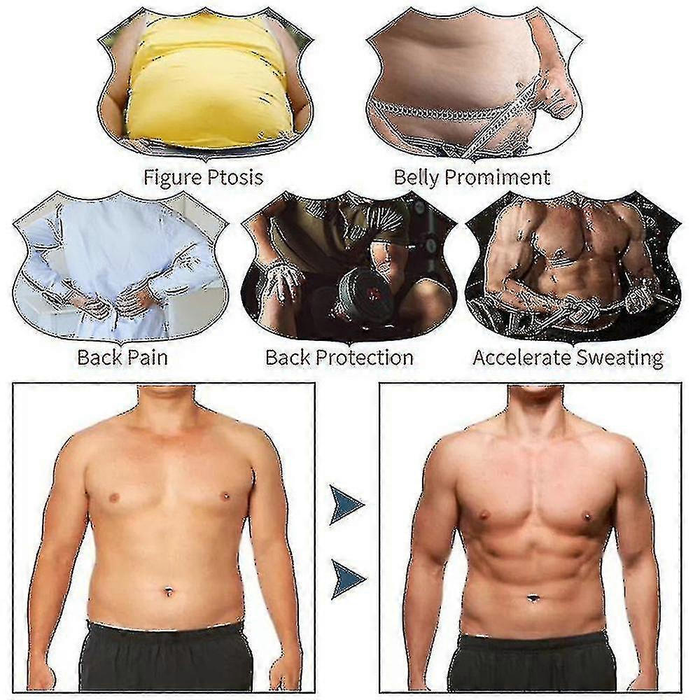 Men Gynecomastia Compression Fitness Top Vest Tank Waist Trainer ...