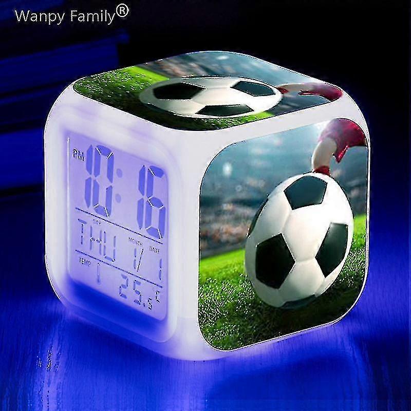 Football Alarm Clocks Kids Room 7color Changing Multifunction Touth ...