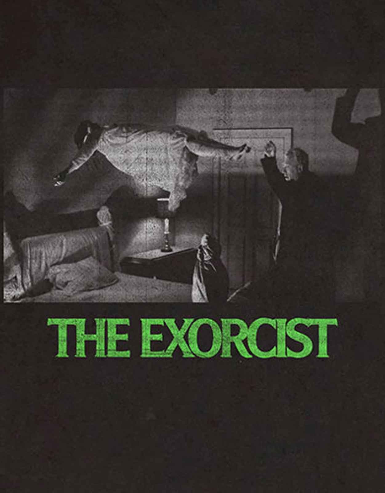 Warner Bros T Shirt Exorcist Graphic Movie Logo new Official Mens Black ...