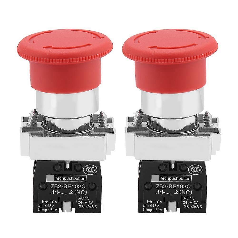 2 Pack Emergency Stop Switch Red Panel Emergency Stop Button 22MM ...