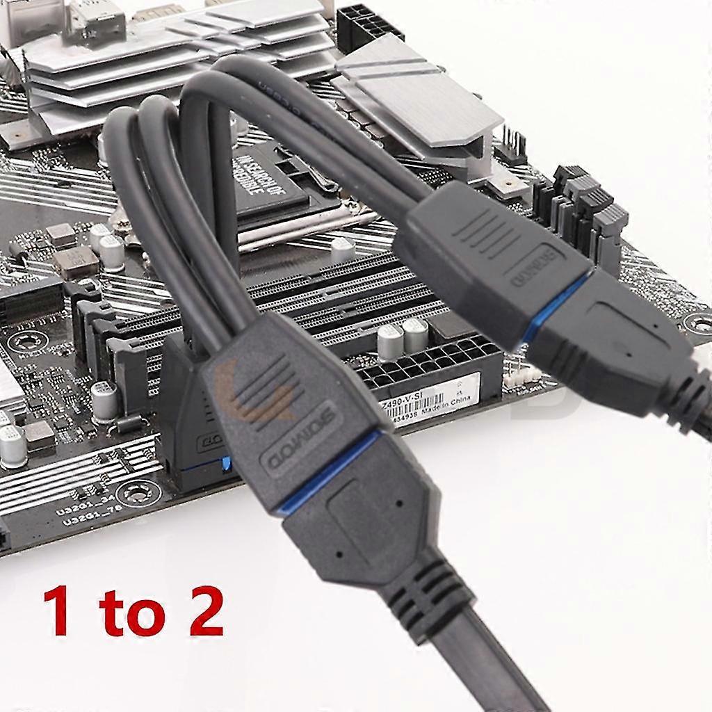 Usb 3.0 Header Extension Cable, 19/20 Pin 1 To 2 Y Splitter Extension ...