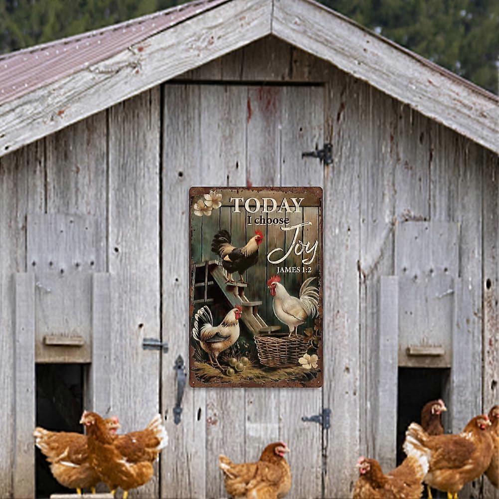Rooster Metal Tin Signs Retro Metal Coop Sign Vintage Chicken Sign ...